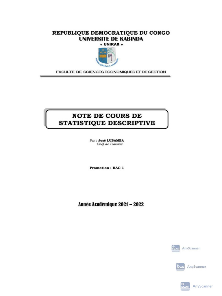 COURS DE STATISTIQUE DESCRIPTIVE 17 07 2025(1)(1) | PDF