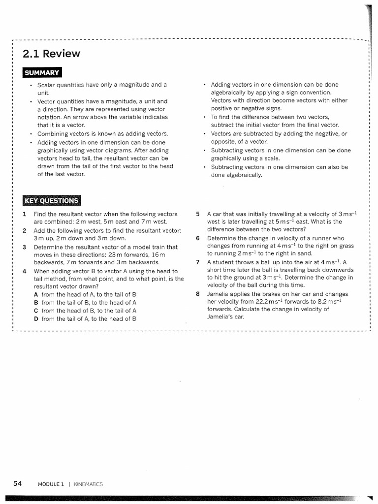 Pearson Motion in a Straight Line Questions and Answers | PDF