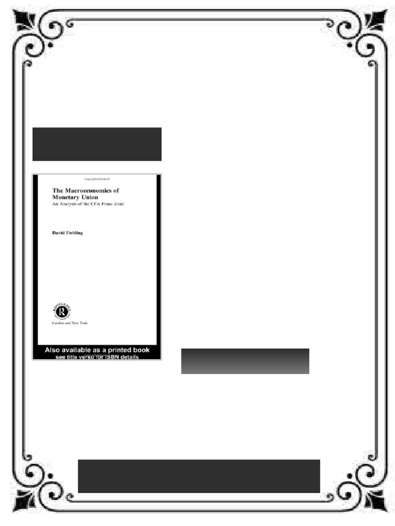 Macroeconomics of Monetary Union An Analysis of the CFA Franc Zone ...