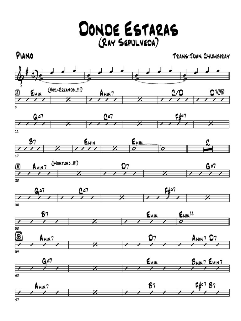 Donde Estaras Piano | PDF