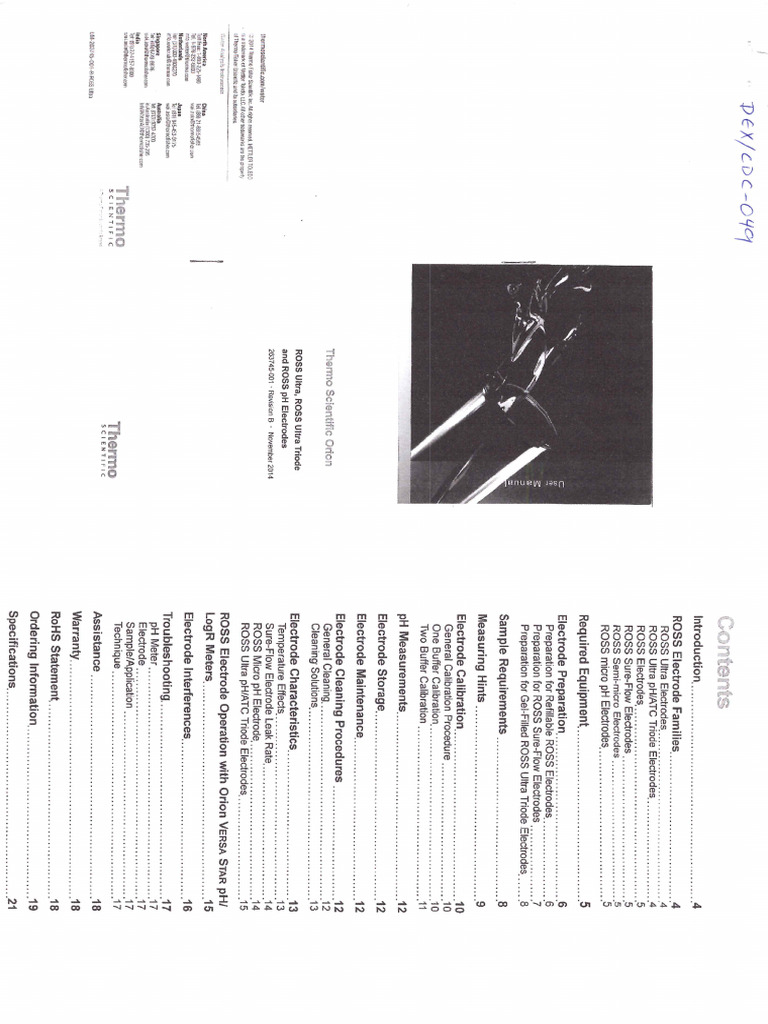 DEX-CDC-049 Manual Del Equipo Thermo Scientific Orion Star A211 | PDF