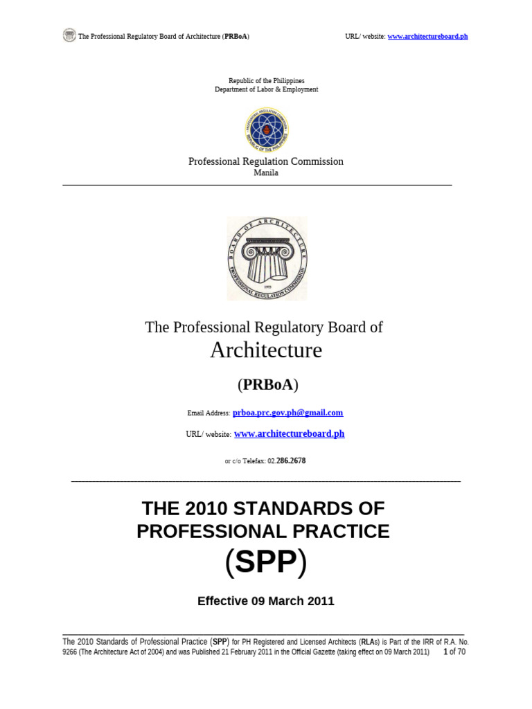 2010 SPP (Standards of Professional Practice)for RLAs.doc | PDF ...