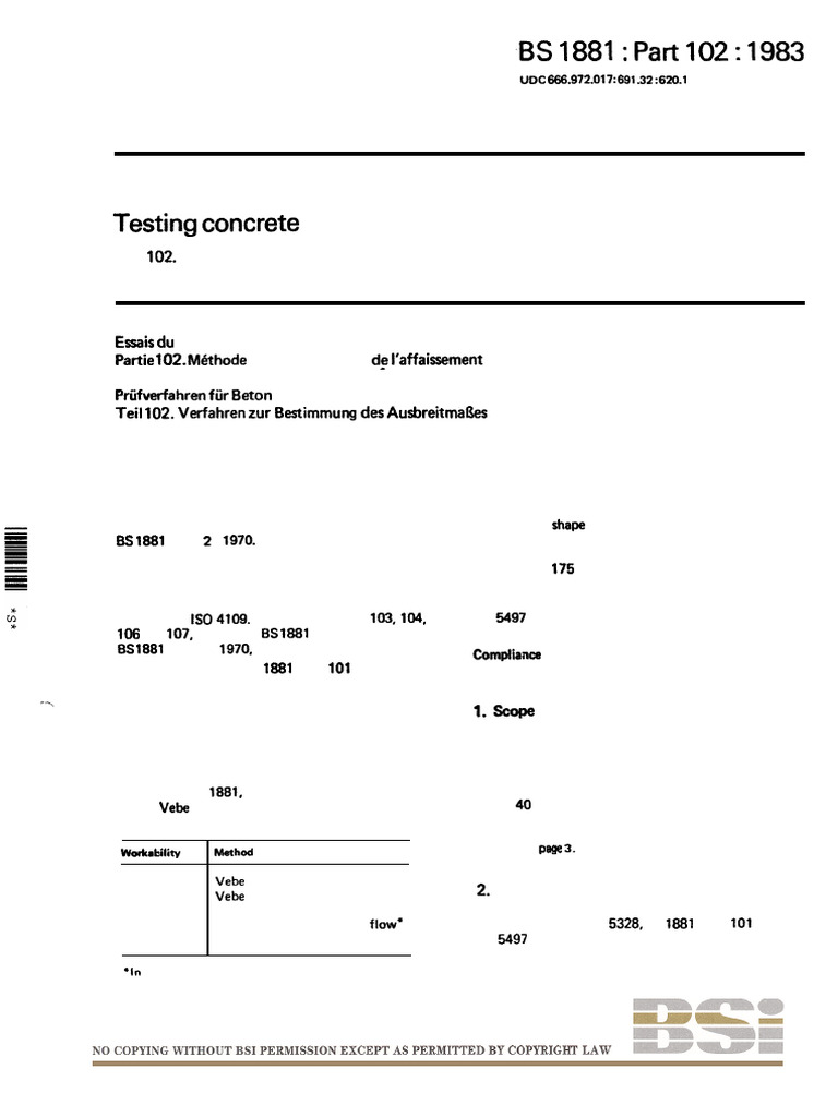 BS 1881-Part 102-83 | PDF | Concrete | Accuracy And Precision