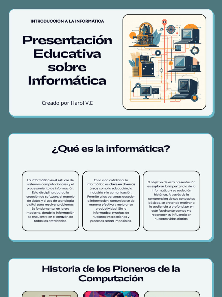Presentación - Presentación Educativa sobre Informática.pdf | PDF | Informática | Ciencias de la ...