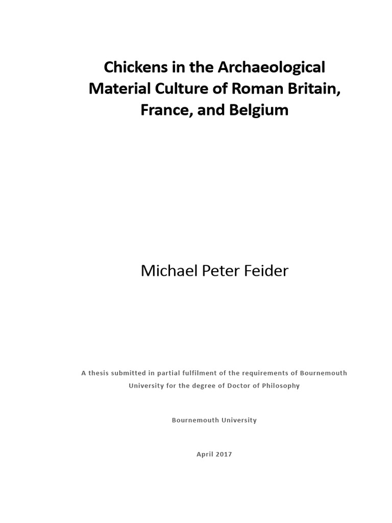 Chickens in the Archaeological Material Culture of Roman Britain ...