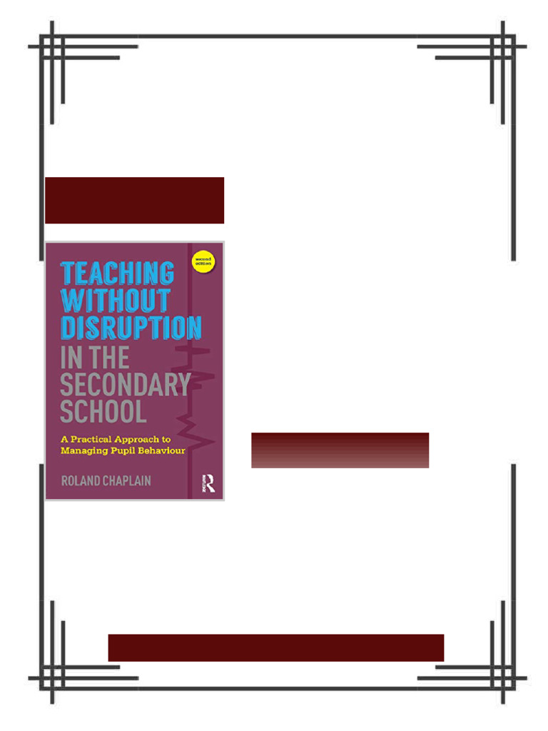 Teaching Without Disruption in the Secondary School 2nd Edition Roland ...