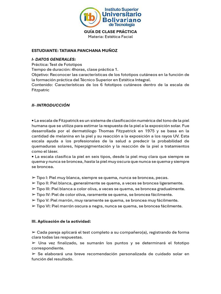 Tarea Fototipo Word Tatiana 1 | PDF