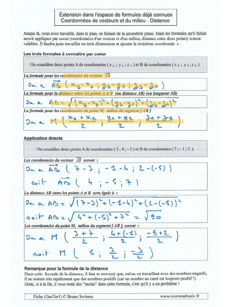 La Geometrie Dans L Espace en Terminale Spe Maths - 250921 - 150945 | PDF