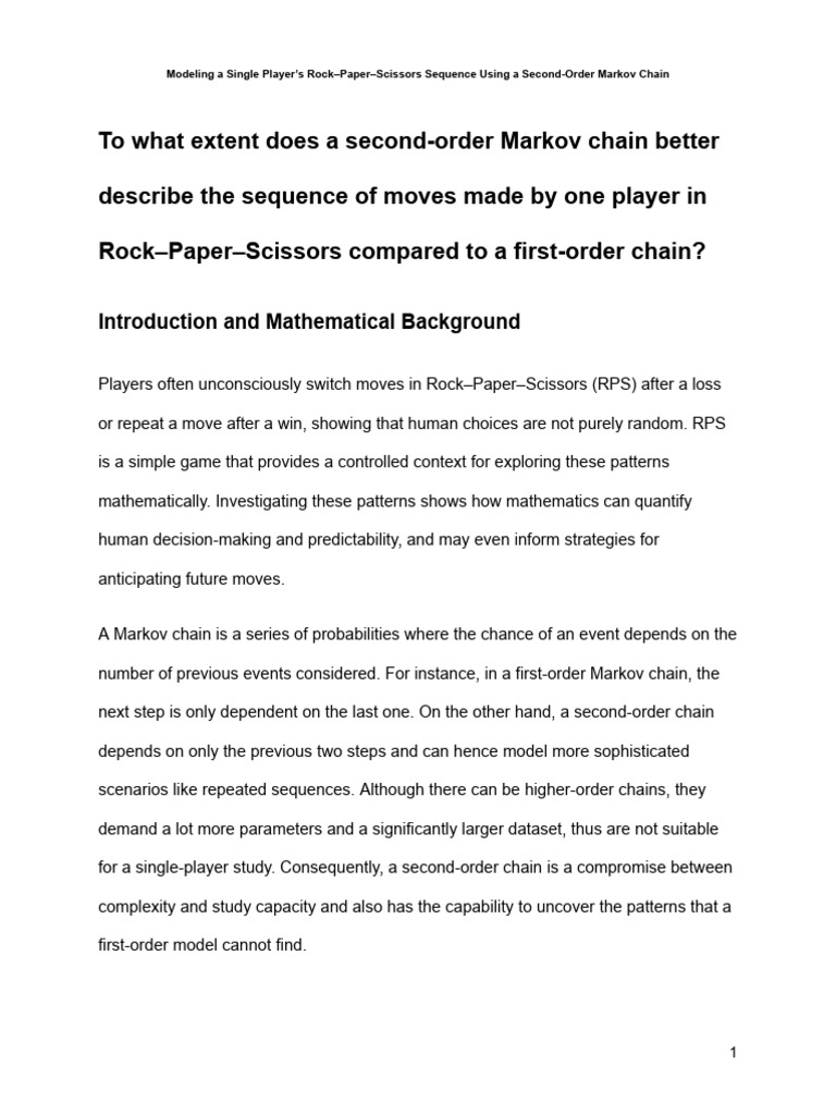 Adam's Math IA (1) | PDF | Markov Chain | Probability