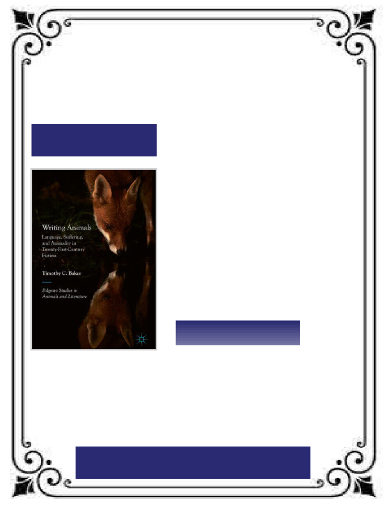 Writing Animals: Language, Suffering, and Animality in Twenty-First ...