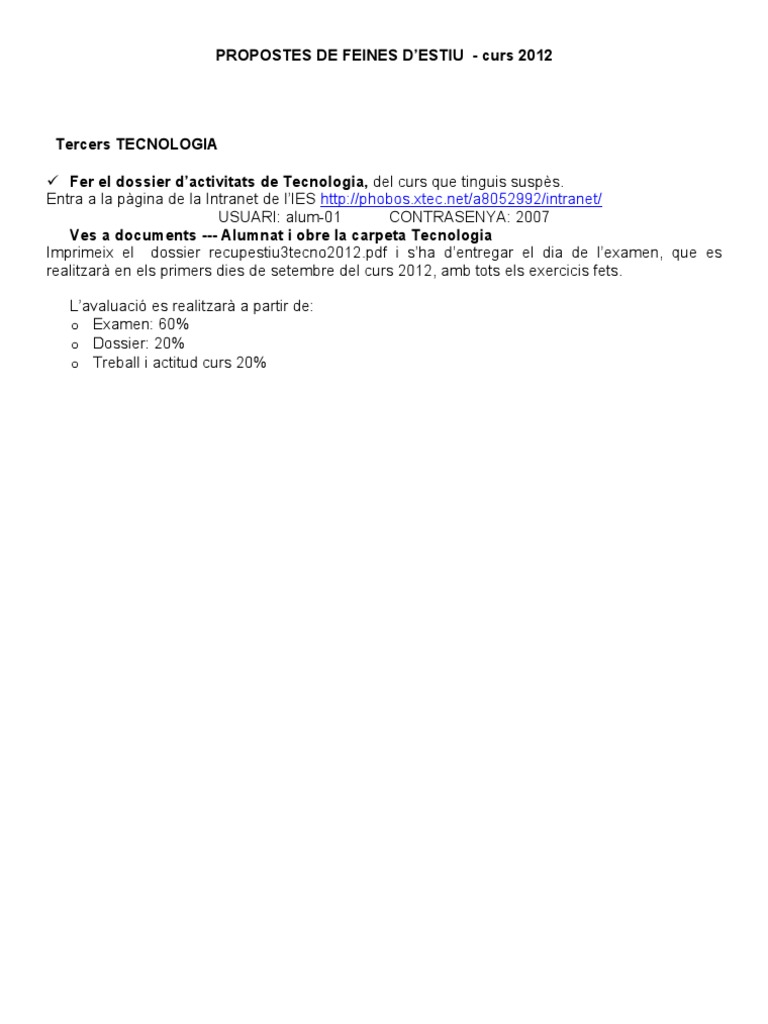 Tecnologia 3r ESO | PDF