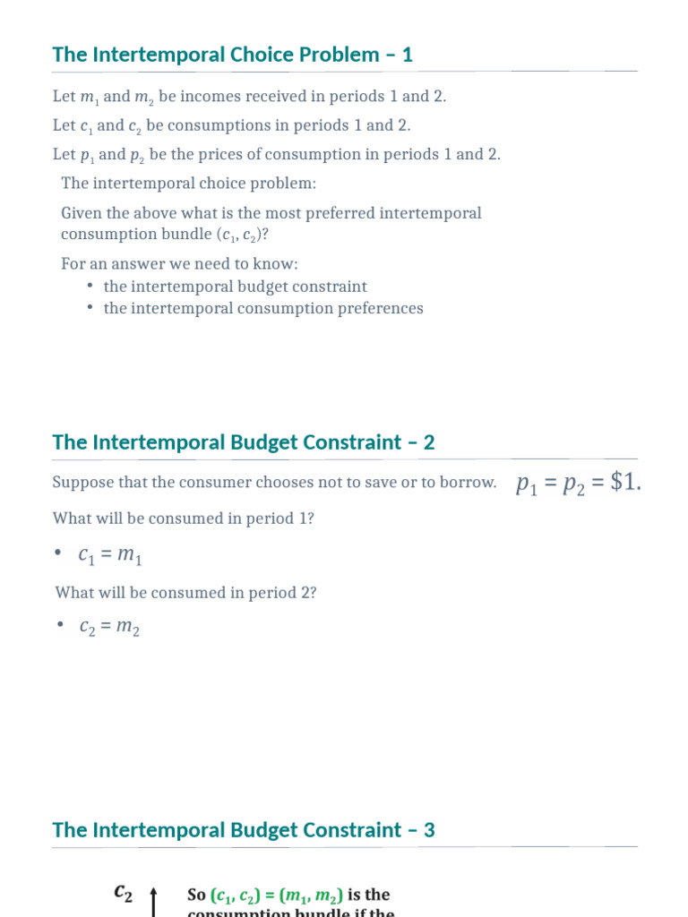 Intertemporal Choice and Budget Constraints | PDF
