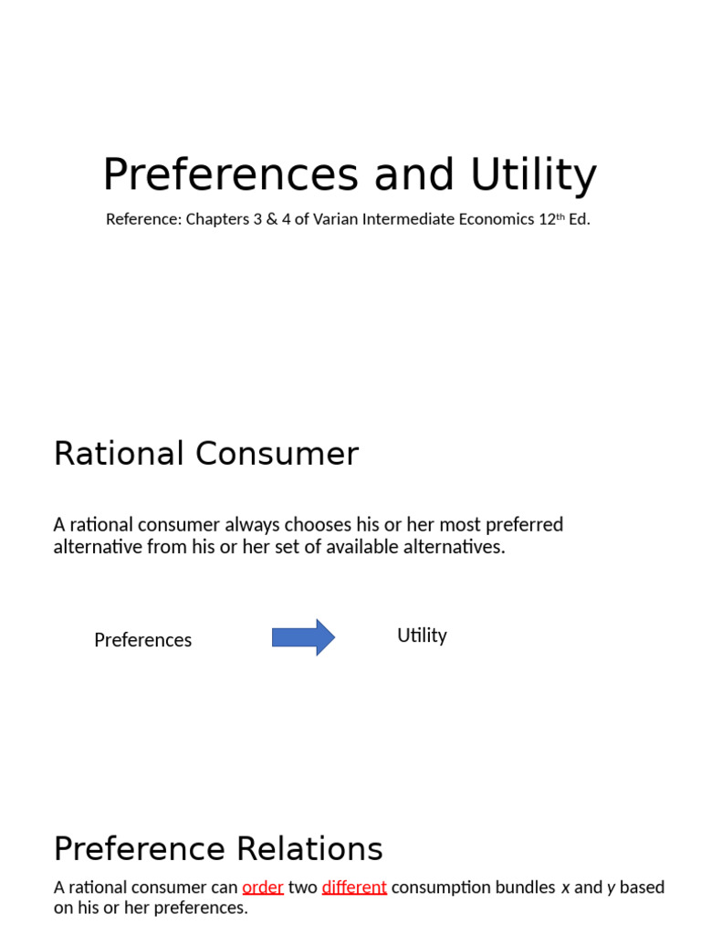 03-04-Preferences and Utility | PDF | Utility | Economic Theories