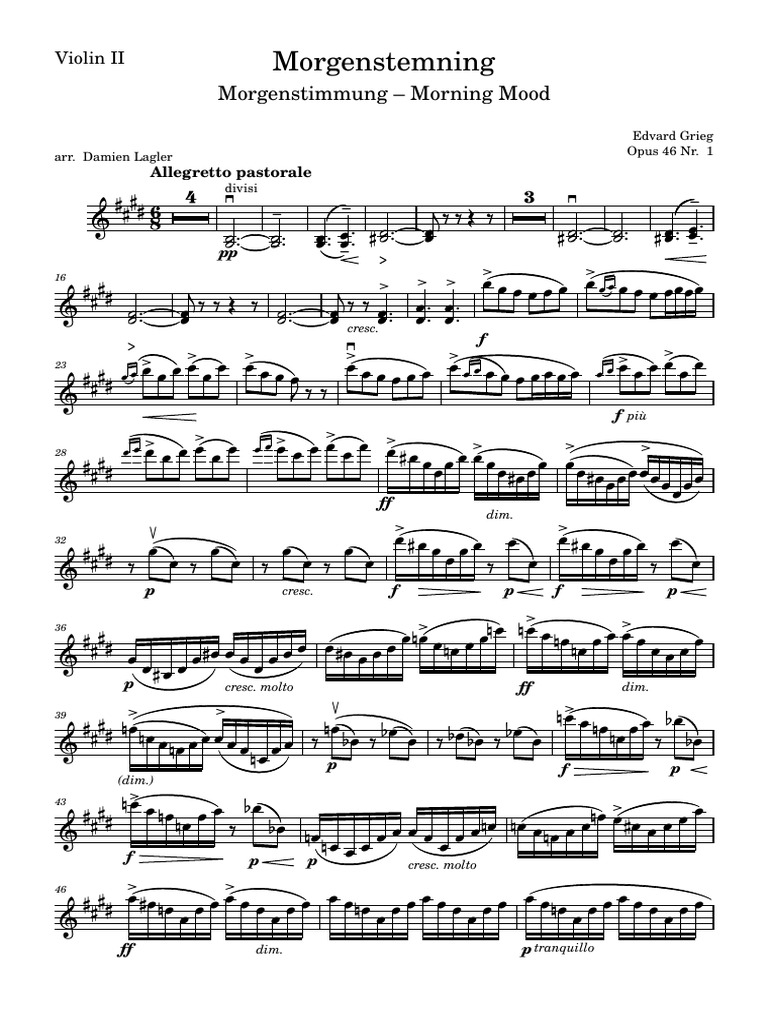 Morning Mood-Violin II | PDF | Suites | Compositions