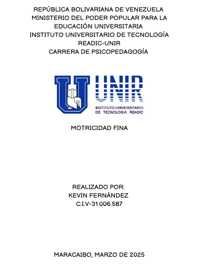 MOTRICIDAD FINA, KEVIN FERNÁNDEZ.pdf | PDF