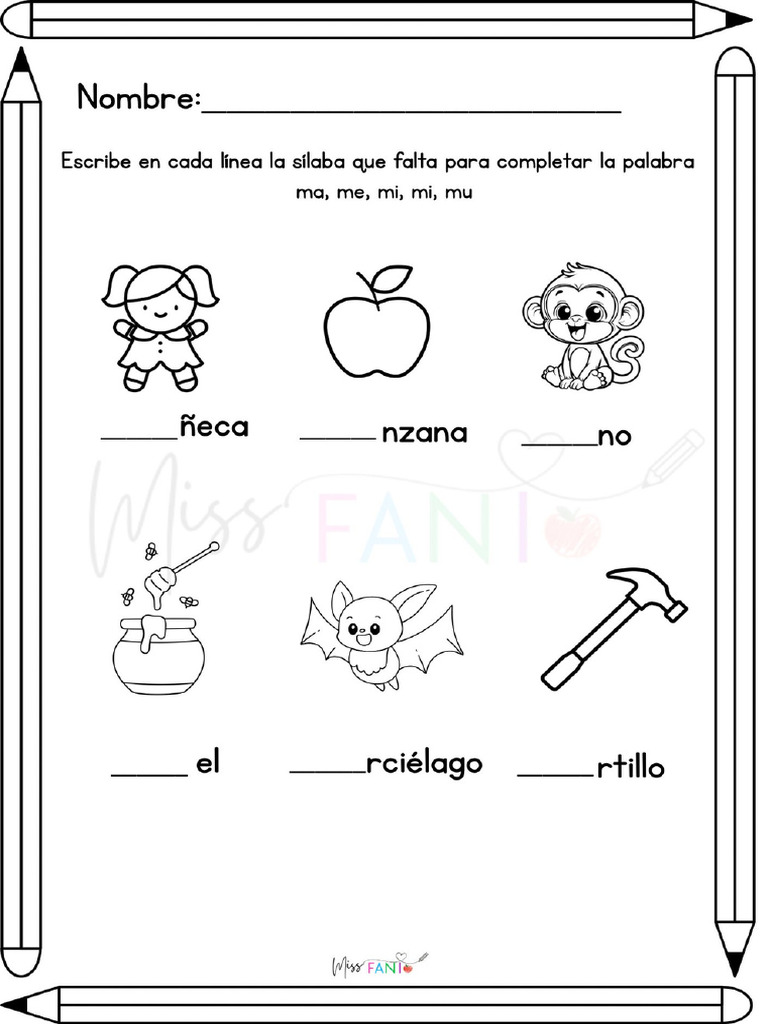 Hojas para Trabajar Sílabas Recopilado Por Materiales Educativos para ...