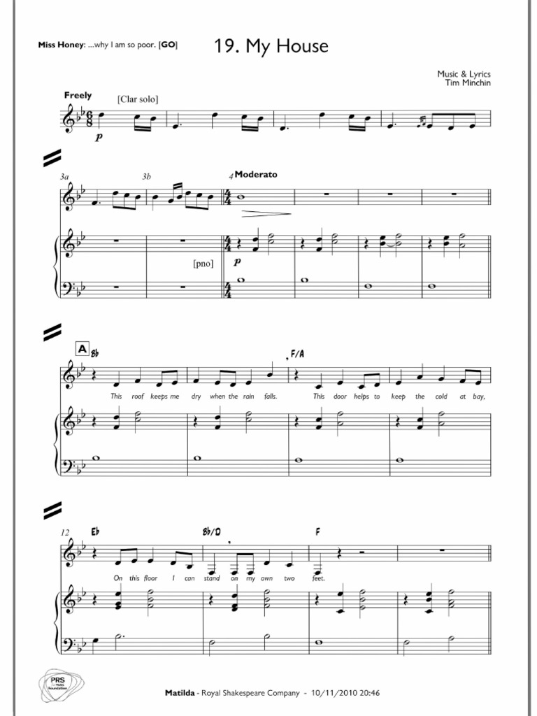 “My House” – Matilda | PDF