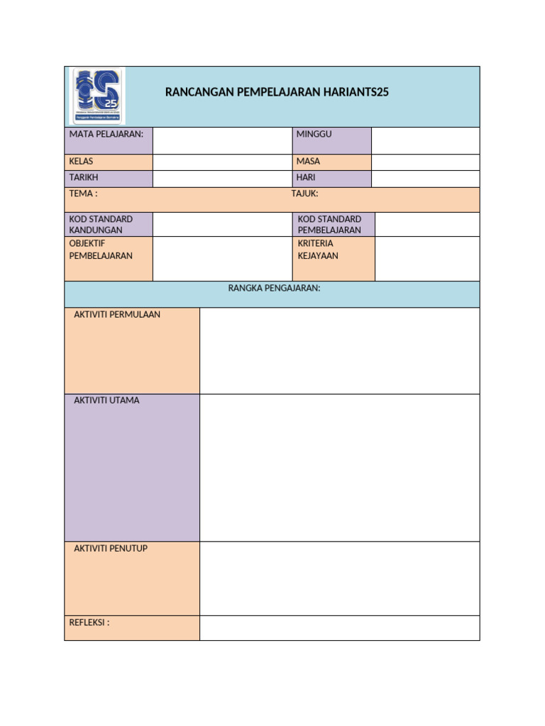 Template Rph Ts25 Kosong | PDF