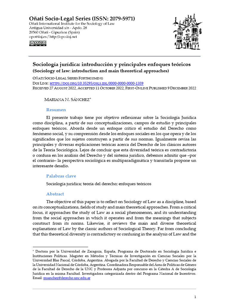 01 Introduccion a la Sociologia Juridica | PDF | Sociología | Emile Durkheim