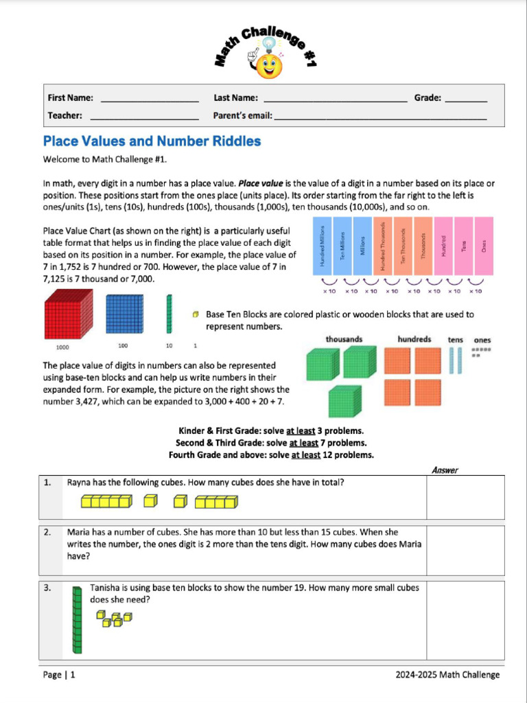 Math Challenge #1 | PDF