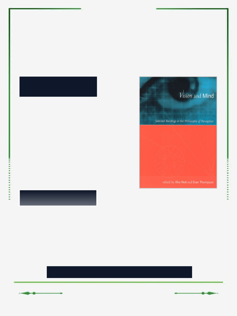 Vision and Mind Selected Readings in the Philosophy of Perception 1st ...