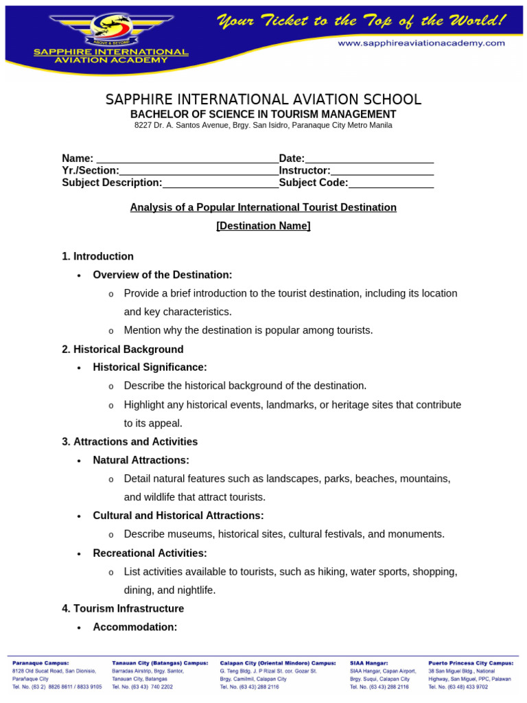 Activity 5-Analysis of a Popular International Tourist Destination | PDF | Tourism | Sustainability