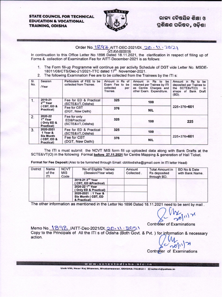 DGT EXAM AITT DEC2021 Form Fillup Clarification | PDF