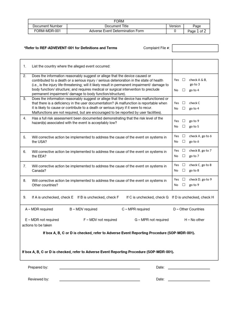 Adverse Event Determination Form | PDF | Chess Theory | Chess