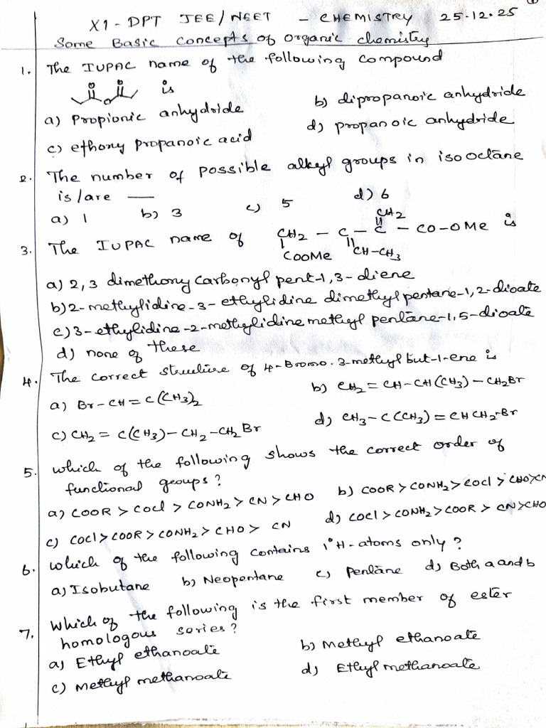 G11 DPT CHE- GOC 1 | PDF | Hydrocarbons