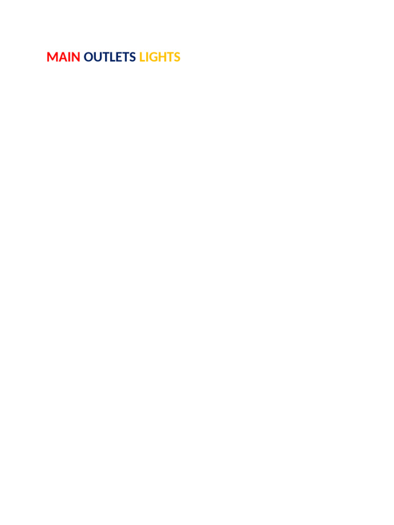 Main Outlets Lights | PDF