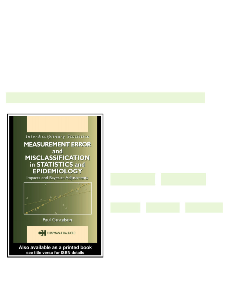 Measurement Error and Misclassification in Statistics and Epidemiology ...
