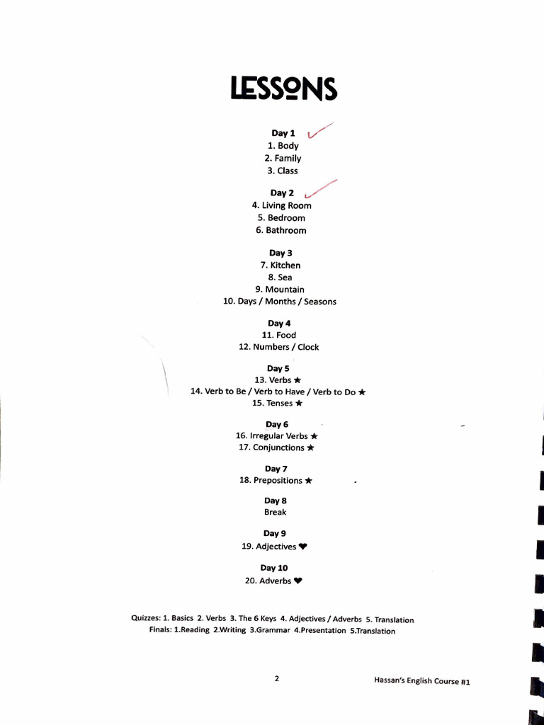 Comprehensive English Course Outline | PDF | Grammatical Number ...