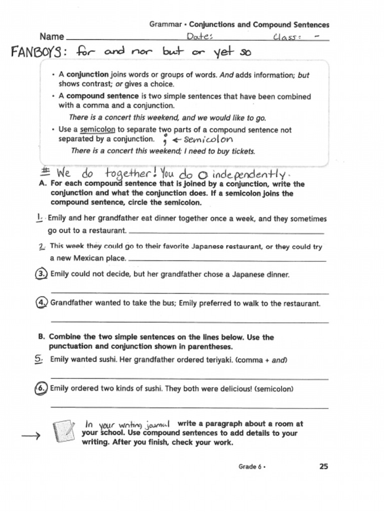 Compound Subjects Predicates Sentences | PDF