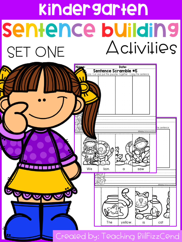 Kindergarten Sentence Building (Set 1) | PDF