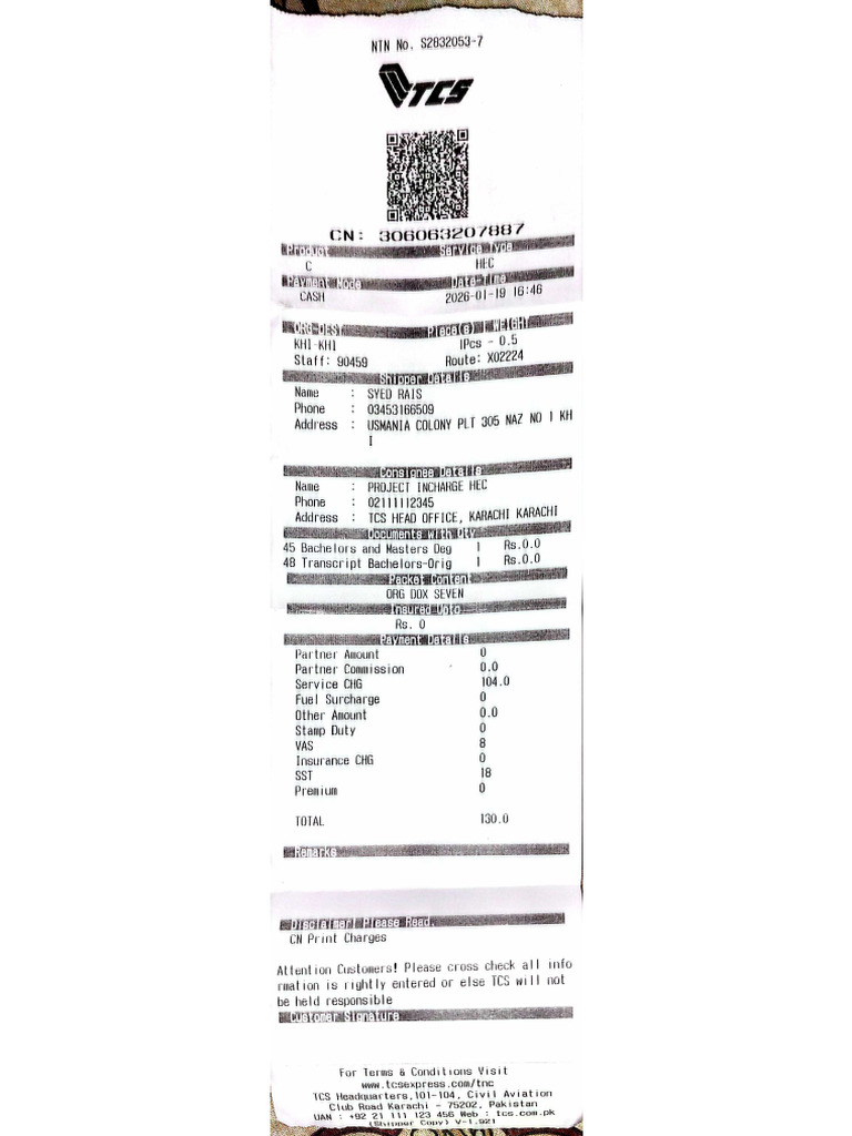 Tracking Slip | PDF