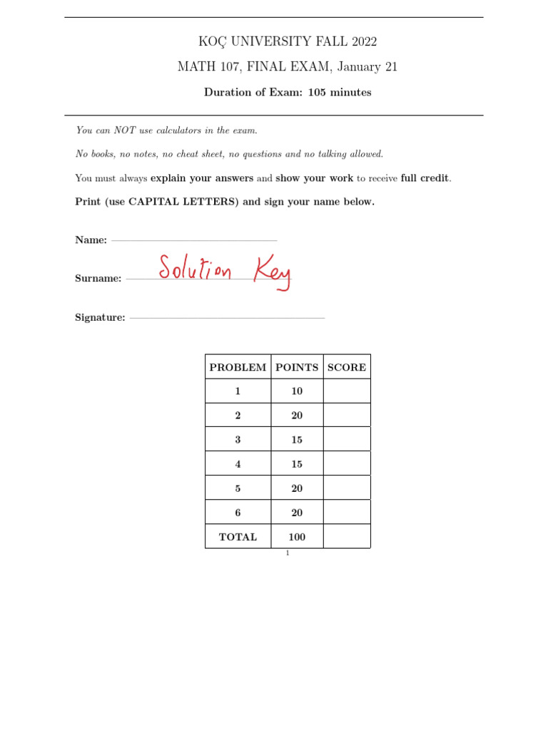 Final Solutions | PDF | Basis (Linear Algebra) | Mathematical Relations