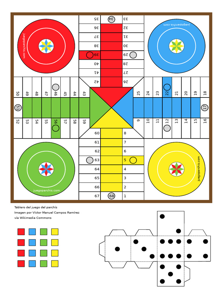 Parchis Imprimir Tablero Fichas Dados | PDF