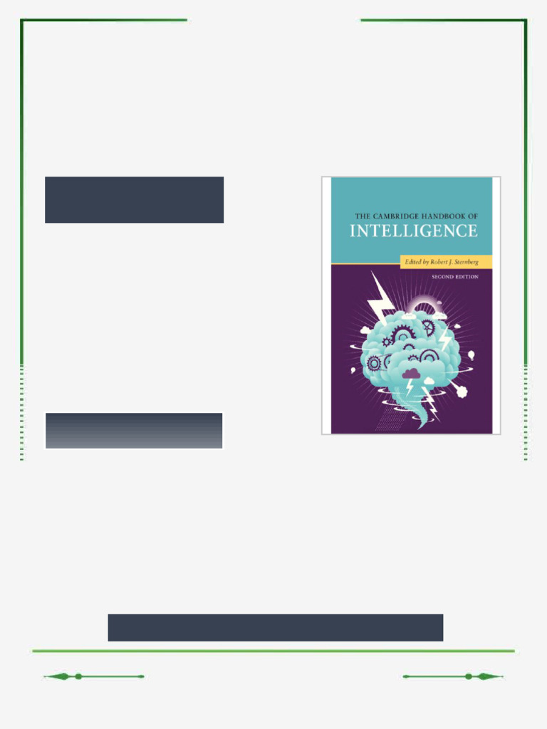 The Cambridge Handbook of Intelligence 2nd Edition Robert J. Sternberg ...