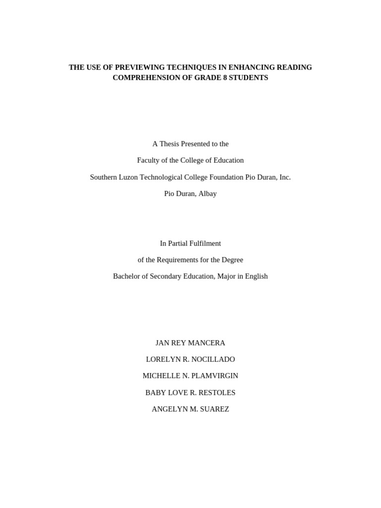 Table of Contents_095354 | PDF | Reading Comprehension | Learning