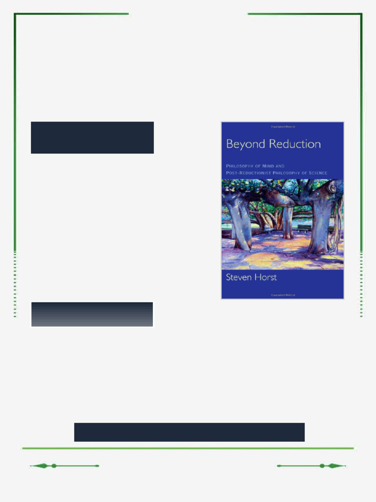 Beyond Reduction Philosophy of Mind and Post Reductionist Philosophy of ...
