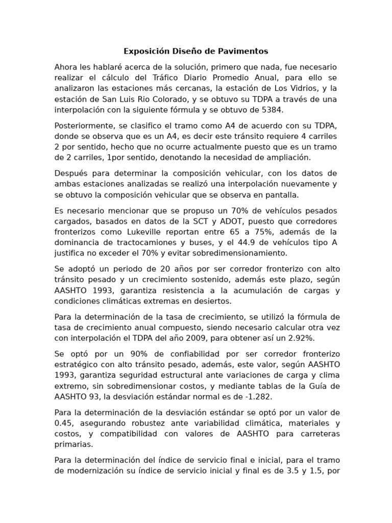 Exposición Diseño de Pavimentos | PDF