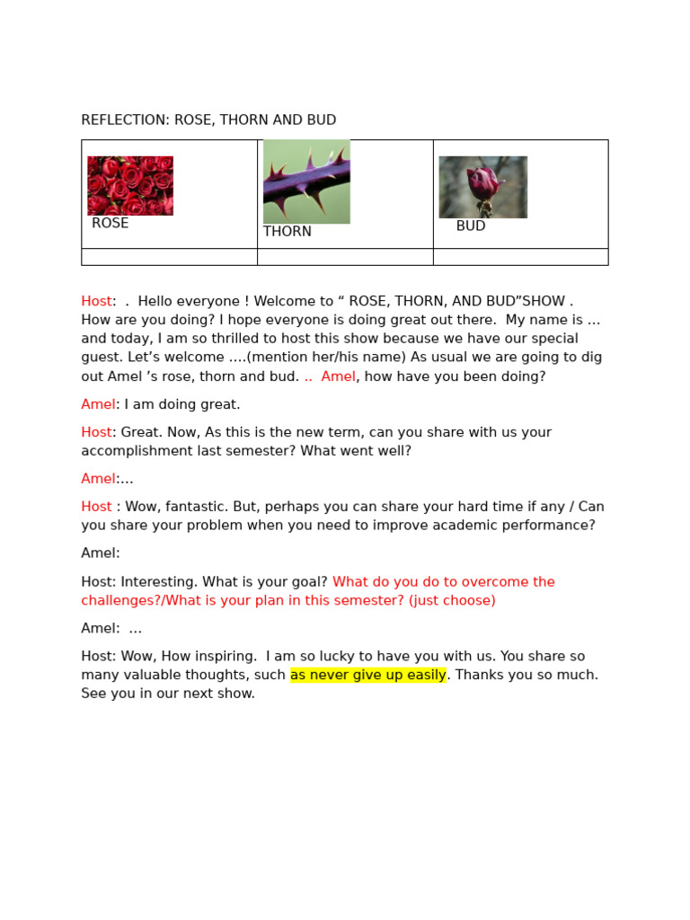Rose, Thorn, and Bud Show Insights | PDF