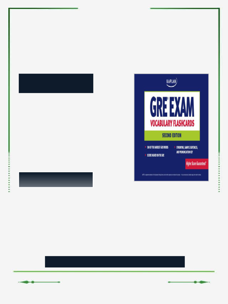 GRE Exam Vocabulary Flashcards only B1 B200 cards 2nd Edition Kaplan ...