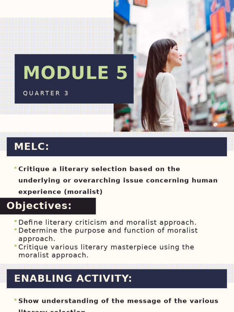 Literary Criticism: Moralist Approach Guide | PDF | Liberal Arts Education
