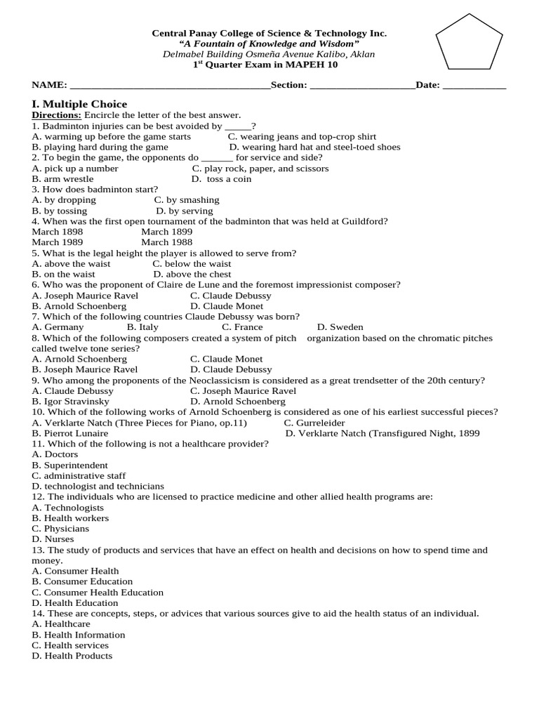 Sample Exam g10 | PDF