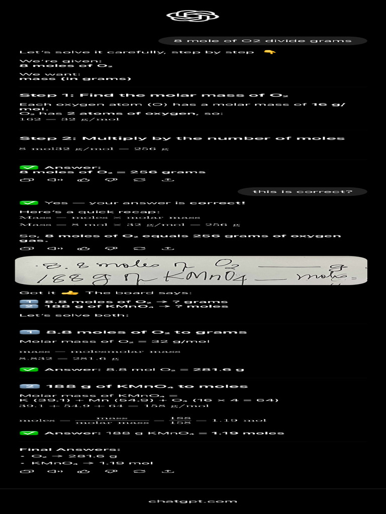 Moles to Grams Conversion | PDF