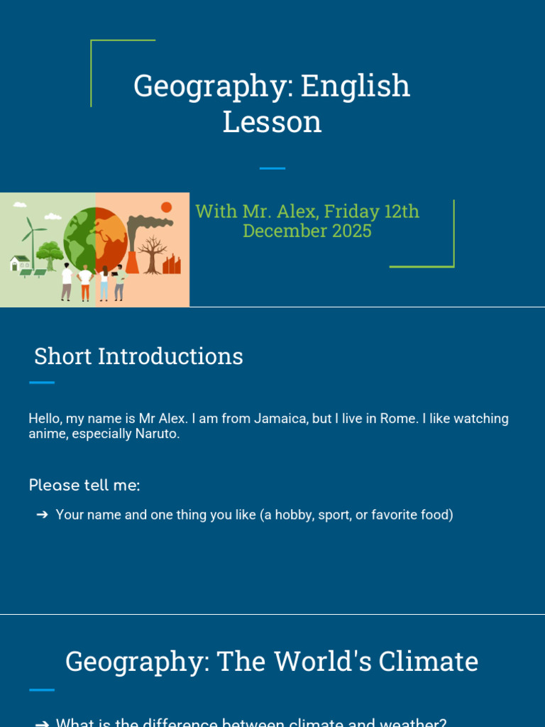 Geography: English Lesson | PDF