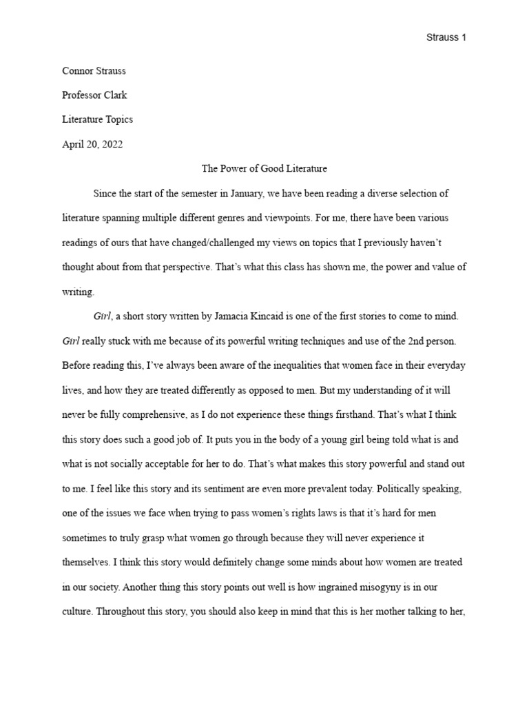 Essay 3 - Connor Strauss | PDF