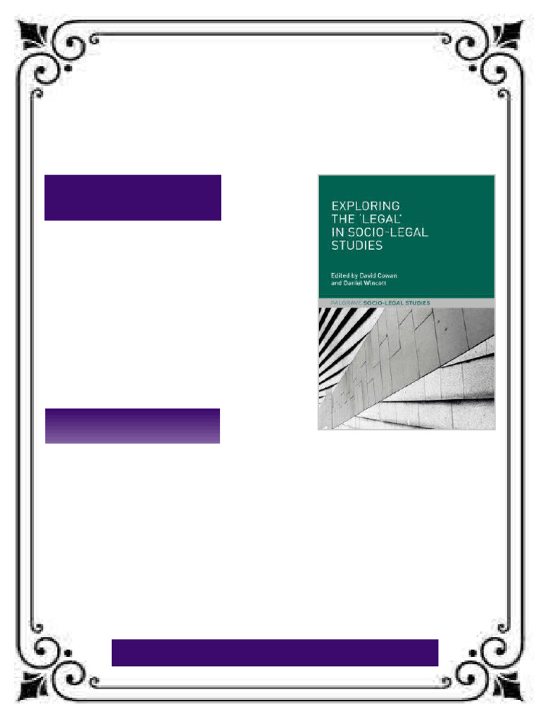 Exploring the 'Legal' in Socio-Legal Studies David Cowan full eBook ...