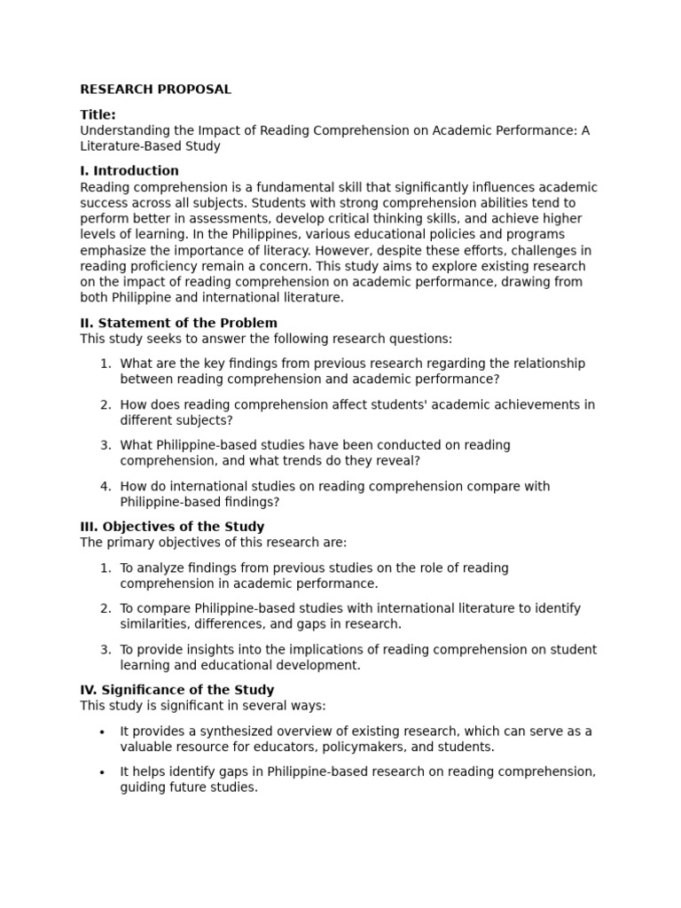 Reading Comprehension's Impact on Academics | PDF | Reading ...